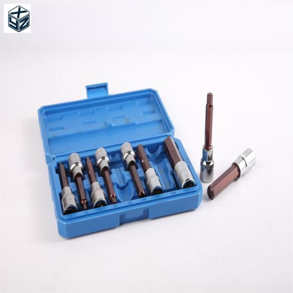 Quality H Type 100MM 9pcs Firm And Stable Bit Socket Set For Hand Electronic Tool for sale