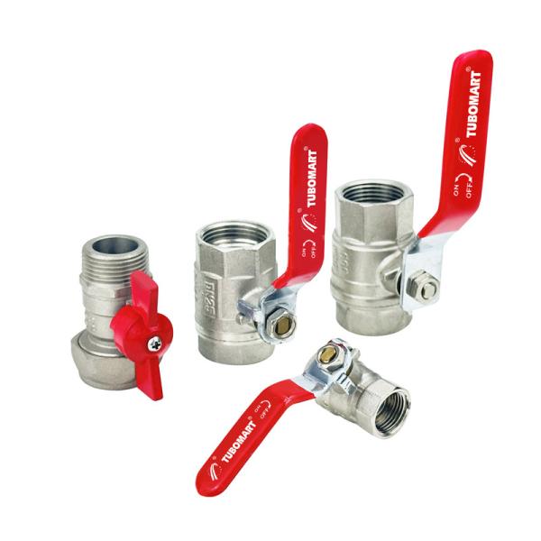 Quality ODM 1/2 Inch Brass Gas Ball Valve Customized With Red Handle for sale