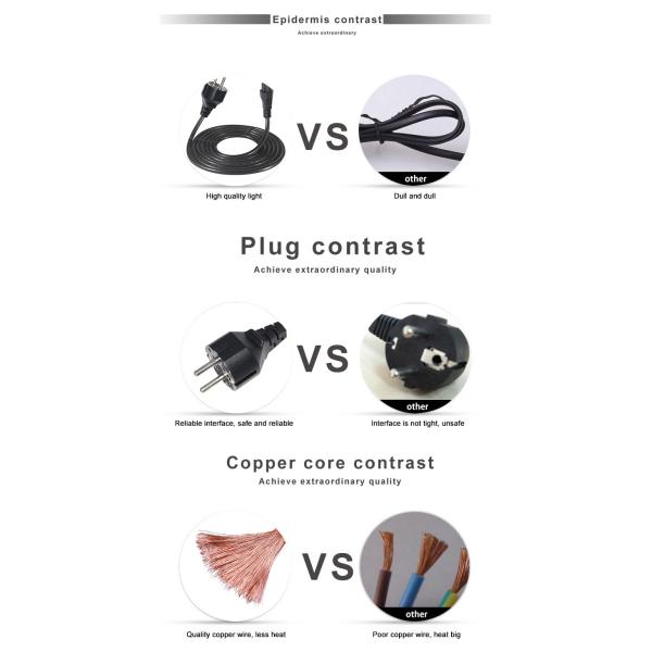 Quality CEE 77 to C5 Power Cord 6ft 10A 120V Black PVC for sale
