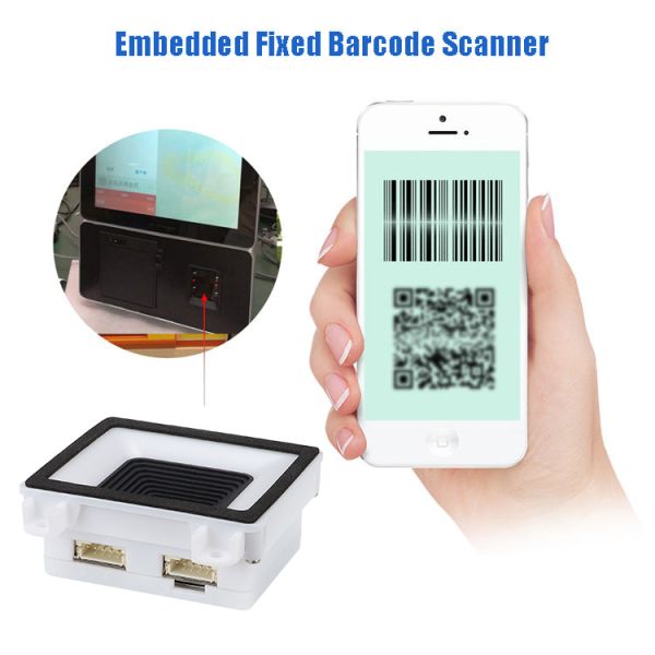 Quality Fixed Mount Embedded Barcode Scanner White QR Code Reader Wiegand for sale