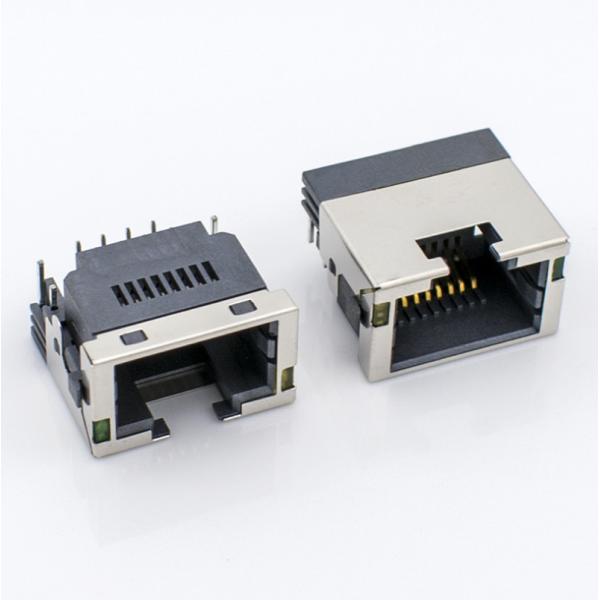 Quality Female RJ45 Modular Jack , Offset Jack Shielded Mini RJ45 Connector For Panel for sale