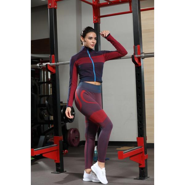 Quality Full Zip Performance Long SleeveTight Ribbed Fit Breathable Fabric for sale