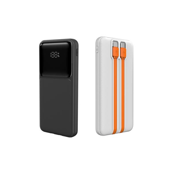 Quality 10000mah Powerbank With Inbuilt Cable Power Bank With Built In Usb C Cable for sale