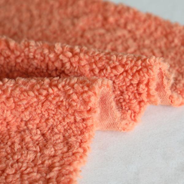 Quality Handbag Soft Sherpa Sheepskin Fabric Plain 288F 350gsm for sale