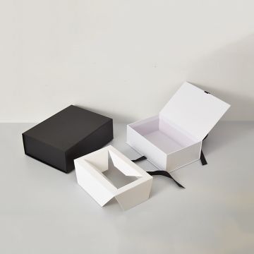 Quality Custom Clothing Folding Gift Box With Ribbon Magnetic Rigid Boxes for Dresses for sale