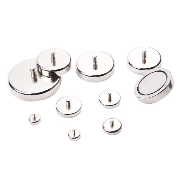 Quality Custom Made D36 D80 NdFeB Pot Magnet A3 Steel Case With External Thread for sale