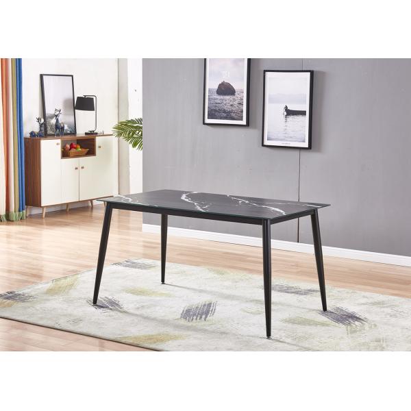 Quality Painted Petal Leg 90cm 50kgs Modern Black Dining Table for sale
