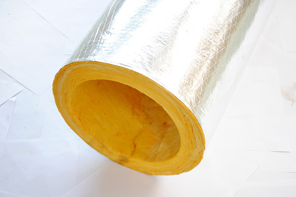 Quality Heat Insulation Glass Wool Tube Shell With Aluminium Foil 1000mm for sale