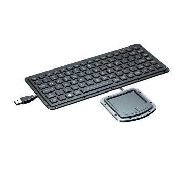 Quality IP65 Silicone Rubber Military Keyboard PS2 USB With 400DPI Touchpad for sale