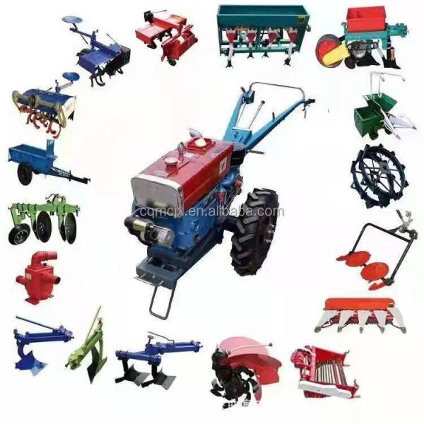 Quality Farm Walking Tractor With Double Share Plow Disc Plough Rotavator Corn Wheat for sale