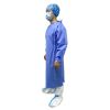china Blue Knitted Cuff Disposable Surgical Gown Ultrasonic Seam SMS Nurse Surgical