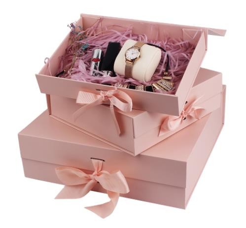 Quality 4cm Height SGS Paper Folding Gift Box , 35cm Width Cardboard Gift Boxes for sale