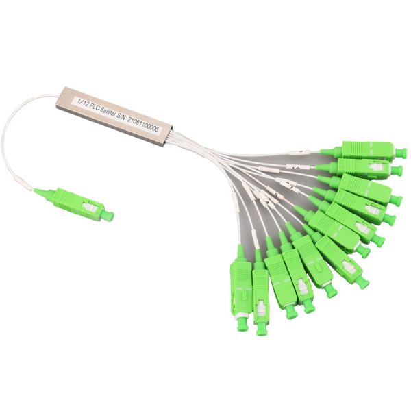 Quality PON LAN FTTX Mini Module 1X12 PLC Splitter 900um Singlemode SC APC PLC Fiber Splitter for sale