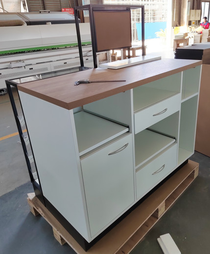 Quality Adjustable Shelf Retail Counter Desk With Lockable Drawer For Checkout for sale