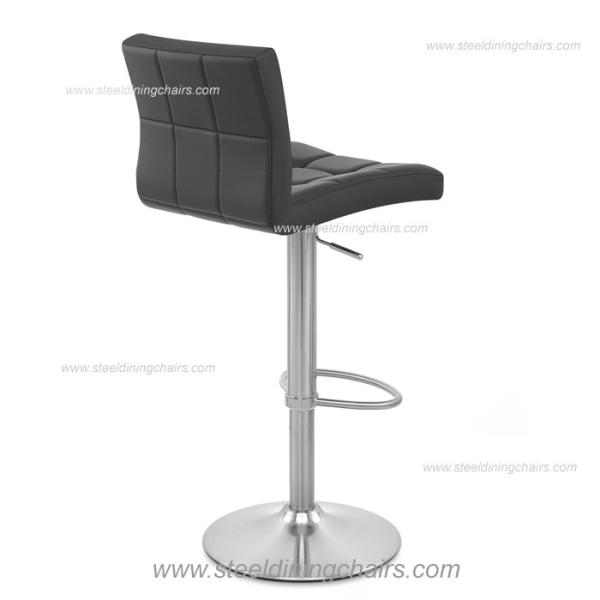 Quality Adjustable 38CM 103CM Black Leather Swivel Bar Stools With Arms for sale