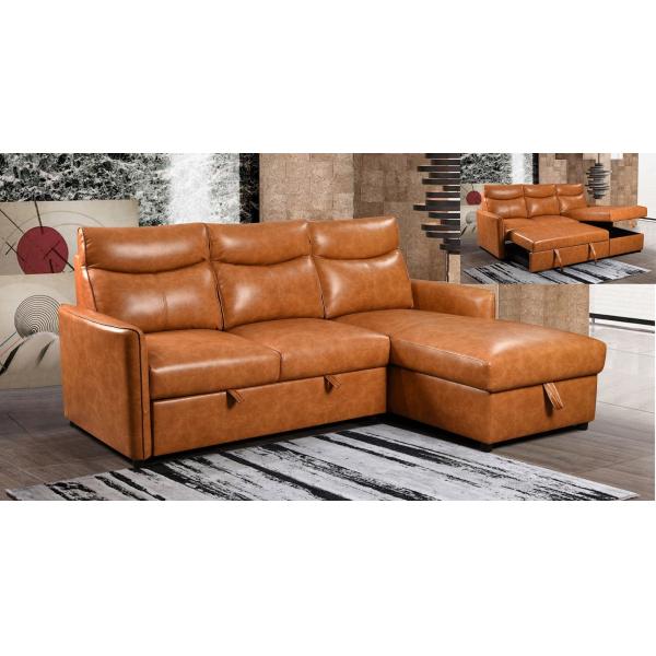 Quality Extendable Modern Leather Sofa Anti Scratch Multiscene Wear Resistant for sale