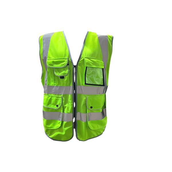Quality Custom Men's Reflective Work Vest with Pockets and Logo Quick Dry Construction Clothing for sale