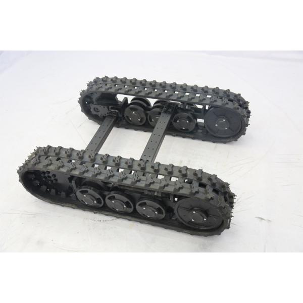 Quality Black Rubber Track Chassis , Small Harvester Tracked Undercarriage Systems for sale