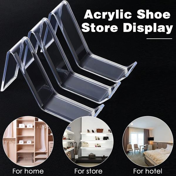 Quality Transparent Acrylic Stand Sandals Acrylic Shoe Rack Store Display Support Clear for sale