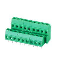 Quality 128B-3.5 3.81 Double Layer PCB Screw Terminal Block Green Plastic Material pcb terminal blocks pcb wire connector for sale