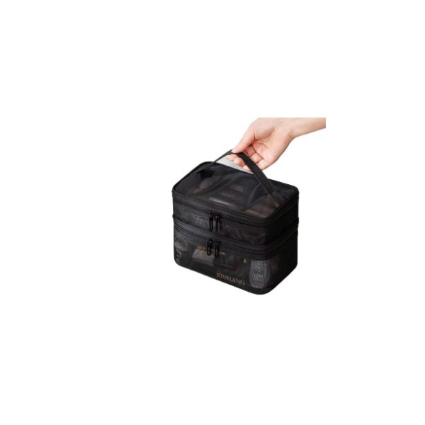 Quality Simplicity Double layer mesh makeup bag for sale