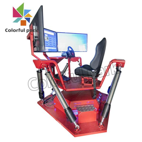 Quality 3 Screen 6 DOF VR Arcade Machine Race Car Coin Operated CE Certificate for sale