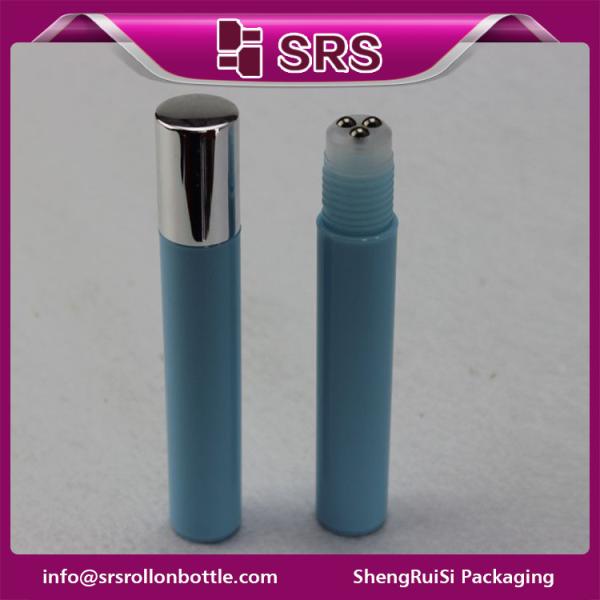 Quality Cosmetic luxury 15ml plastic bottle with three steel roller ball for sale