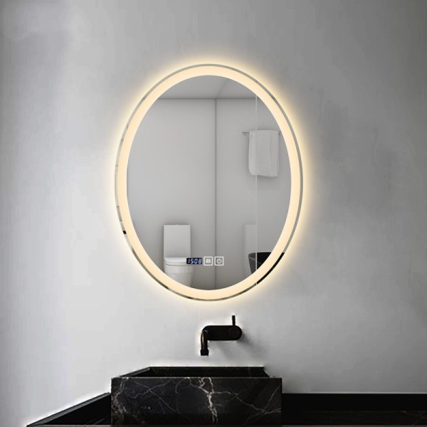 Quality Customized Touch Sensor Bathroom Mirror Wall Mounted Oval Backlit Bathroom for sale