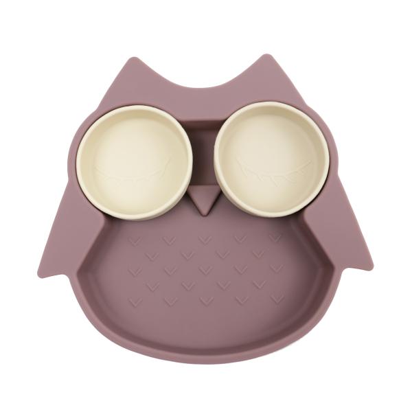 Quality Owl Shape Silicone Baby Suction Plate Non Toxic BPA Free With Pantone Color for sale