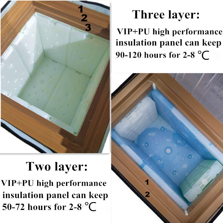 Vacuum Insulated Material Portable Medical Vaccine Travel Cooler Box