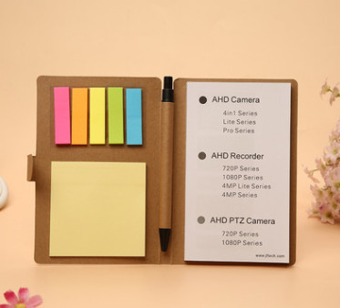 Quality Eco Kraft Journal Notebook Notepad With Sticky Notes With Sticky Notes And Pen for sale