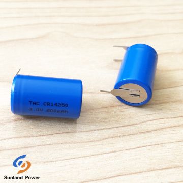 Quality Non Rechargeable 3.0V CR14250 Lithium Primary Battery 800mAh With Tabs for sale