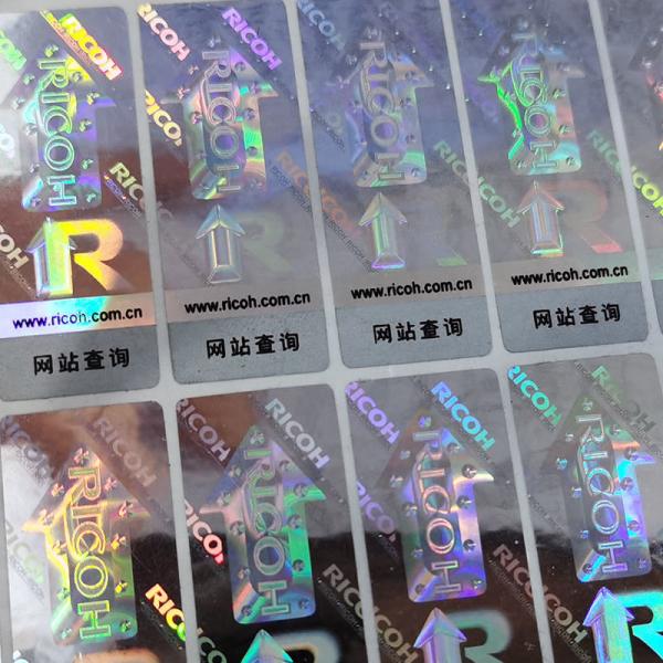 Quality Printed Holographic Security Stickers Scratch Coating Hot Stamping Label CE for sale
