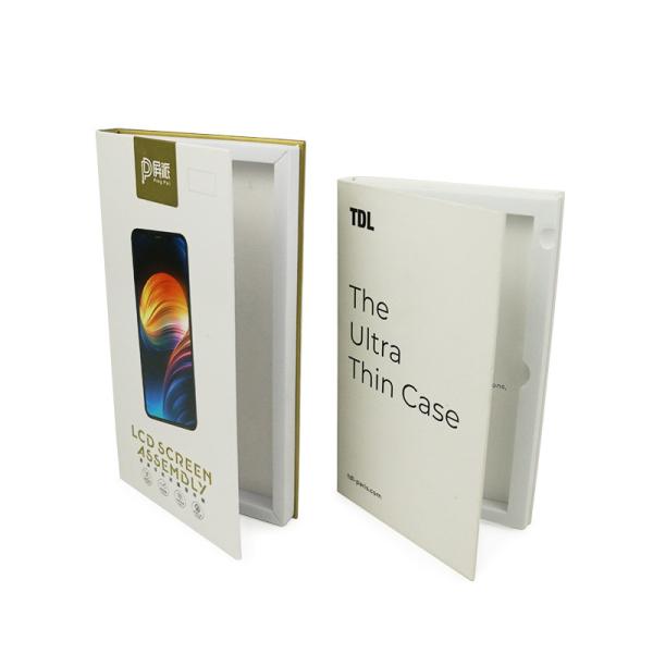Quality Mobile Phone Toughened Film Electronics Packaging Box Book Flip Color Box for sale