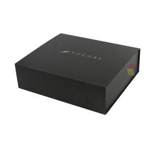 Quality Luxury Rigid Cardboard Collapsible Folding Packaging Black Clothing Boxes With for sale