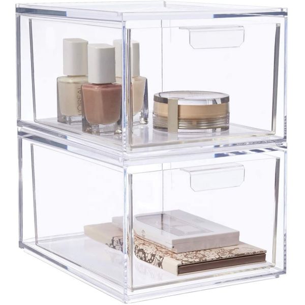 Quality Customized  acrylic desktop storage boxes skin care product organizer cosmetic makeup organizer box for sale