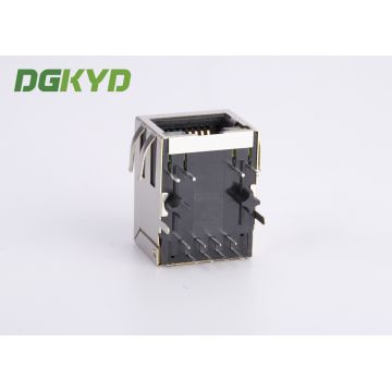 Quality PCB Network RJ45 Modular Jack With Filter , LED Tab Down Side Entry HR911103A for sale