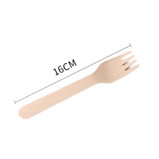 Quality 6Inch Compostable Disposable Wooden Utensils Fork Cutlery for sale