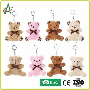 Quality 8cm Plush Teddy Bear Handcraft With Metal Keyring BSCI certificate for sale