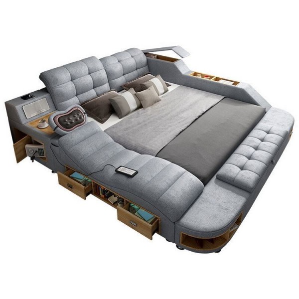 Quality Leather Luxury Bedroom Sets Tufted Upholstered Bed Modern Design for sale