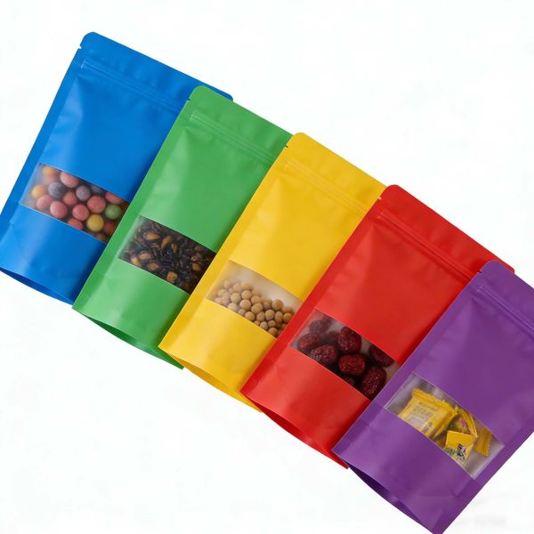 Quality Customizable Stand up Pouch With Window Food Packaging Bag Ziplock Bag for sale