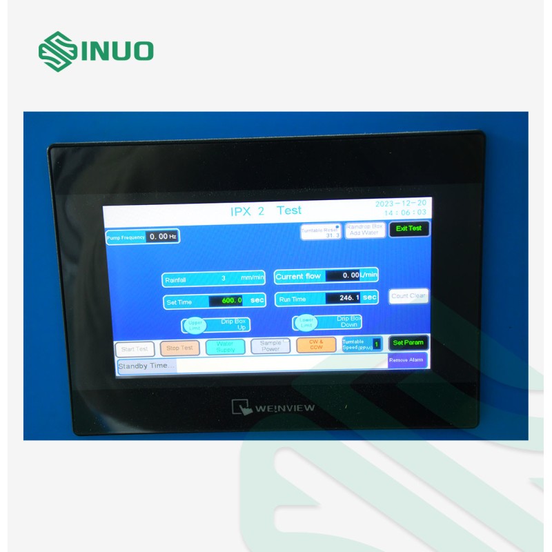 IEC 60529 IPX1/IPX2 Water Vertical Drop Test Chamber - Control Panel Detail