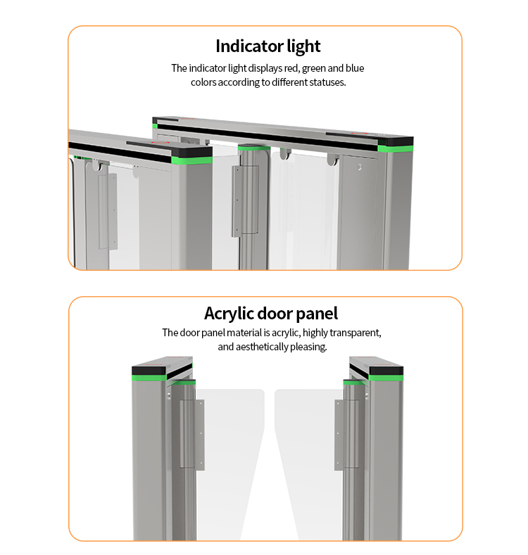 CW427 Face Recognition Turnstile front view showing sleek stainless steel design