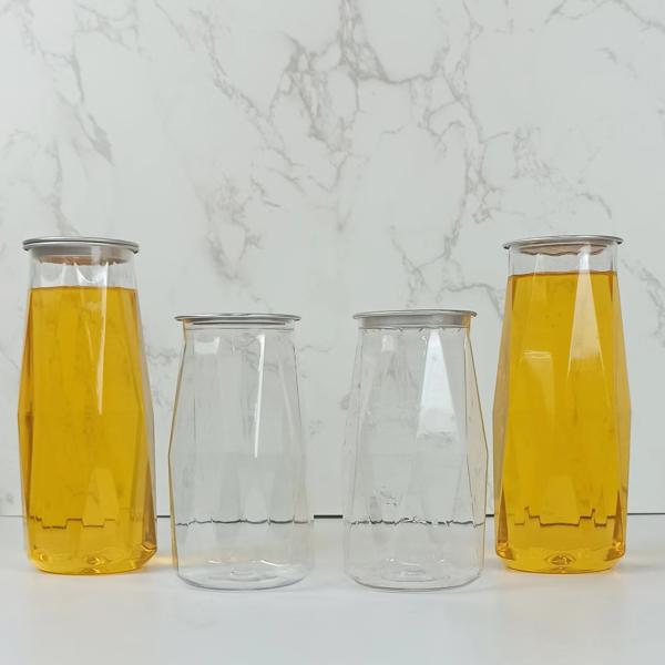 Quality Snacks 0.5 Liter Juice Storage Container With Snap Lids PET Storage Jars for sale