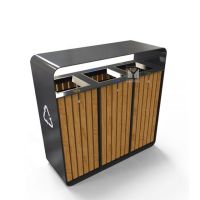 Quality Waterproof 240L Outdoor Wooden Trash Can For Community for sale