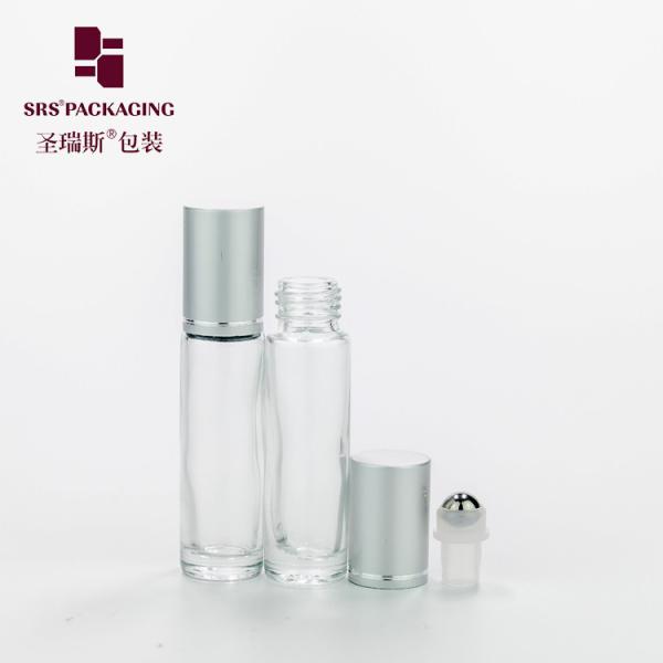 Quality 10ML 1/3 oz glass clear thick wall empty roller bottles essential oil for sale