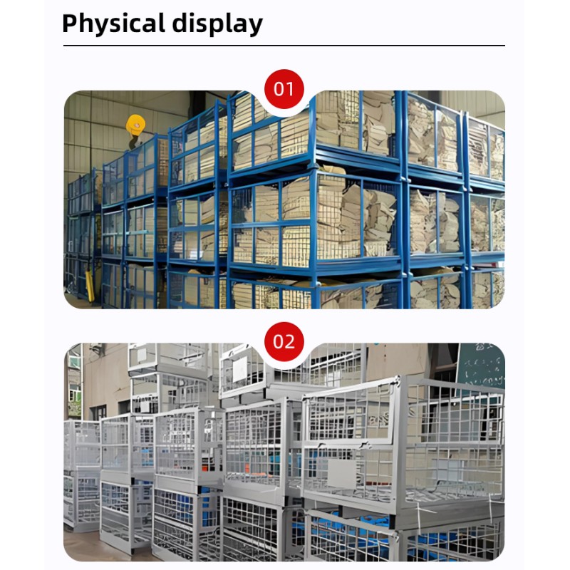 Wire mesh steel storage cage - interior view