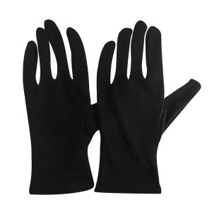 Quality Black 100% Cotton Gloves Ceremony Breathable Moisturizing Absorbent Uniforms for sale