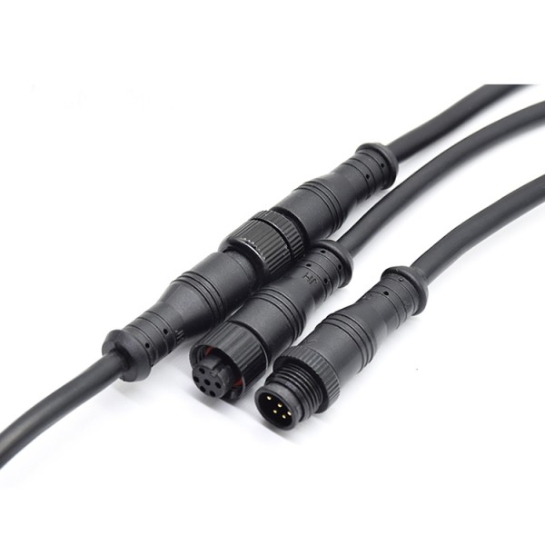Quality Waterproof Plug M12 Waterproof Mount 2pin  Plug Socket Power Cable Copper Contact M12LED Lighting Devices for sale