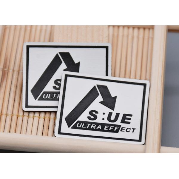 Quality Custom Silicone Black Logo Screen Printed Labels For Clothing for sale